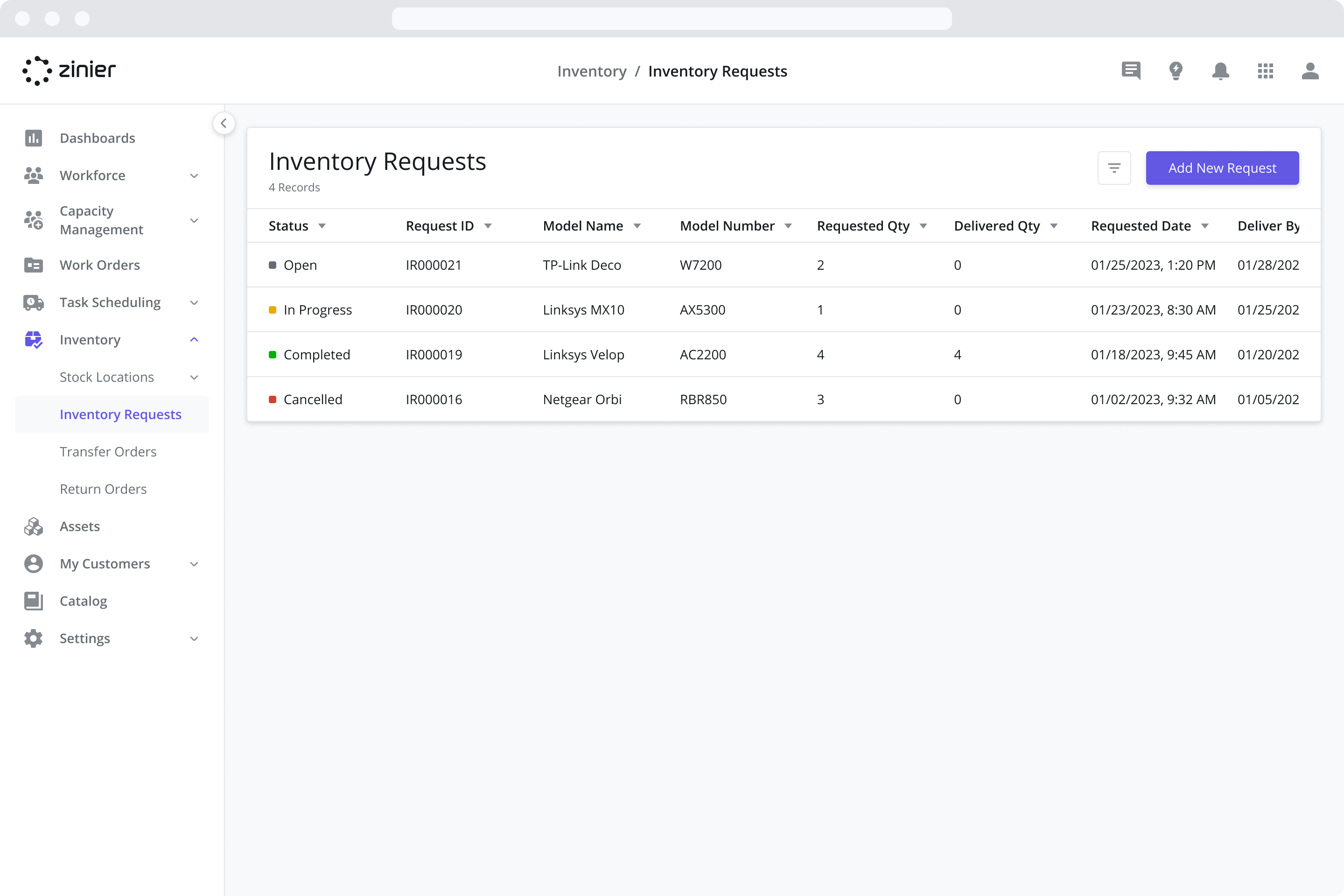 Parts & Material Inventory
